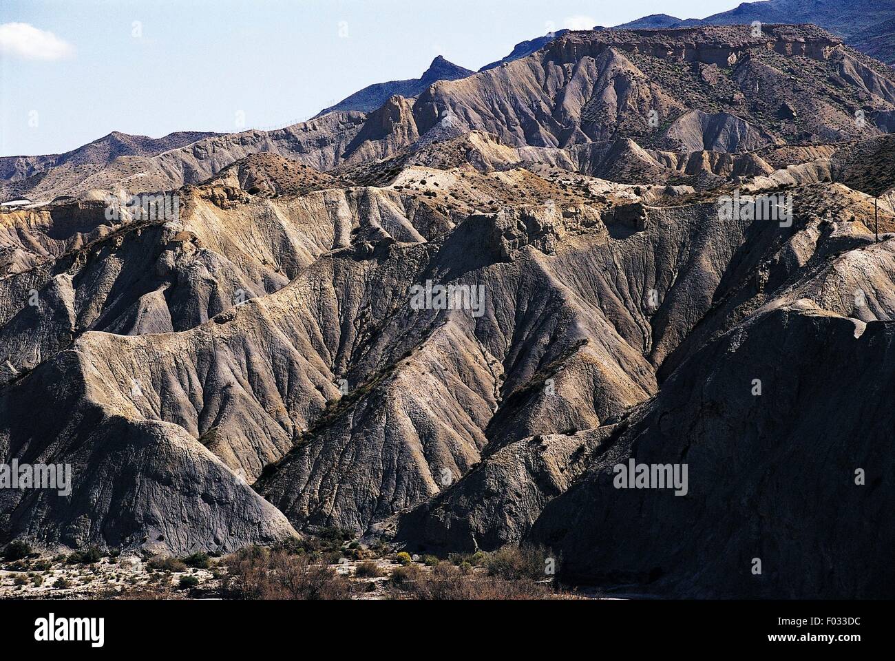 Badlands in the Tabernas Desert, Almeria, Andalucia, Spain Stock Photo ...