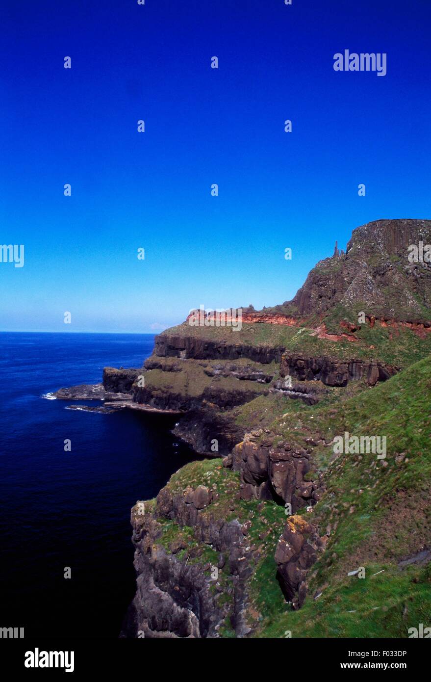 Port Reostan, near the Giant's Causeway, an area of interlocking basalt ...