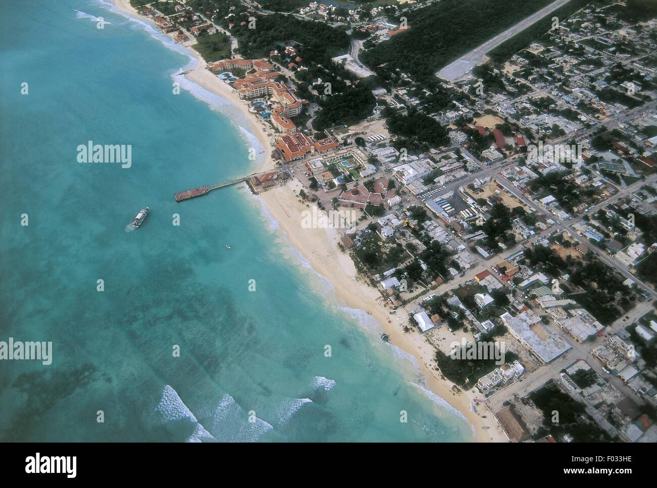 Mexico - Quintana Roo State - Playa del Carmen - Aerial view Stock ...