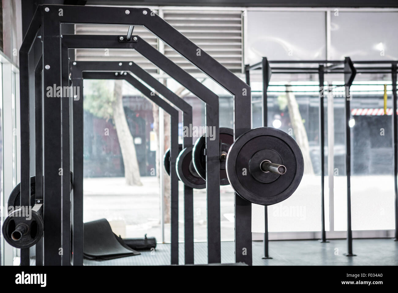 Side view of barbells Stock Photo - Alamy