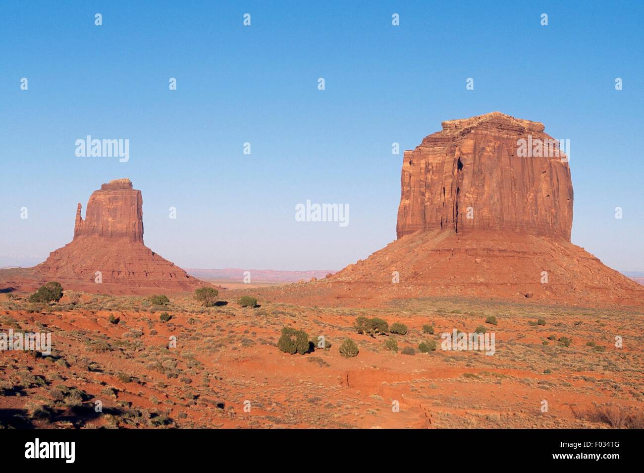East Mitten and Merrick Butte, Monument Valley, Arizona and Utah ...