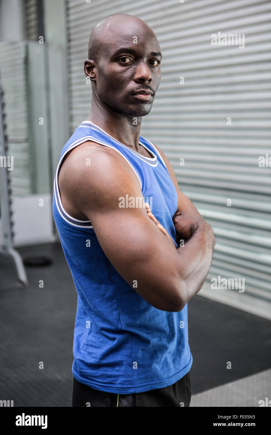 Young Bodybuilder in shirt looking at the camera Stock Photo - Alamy