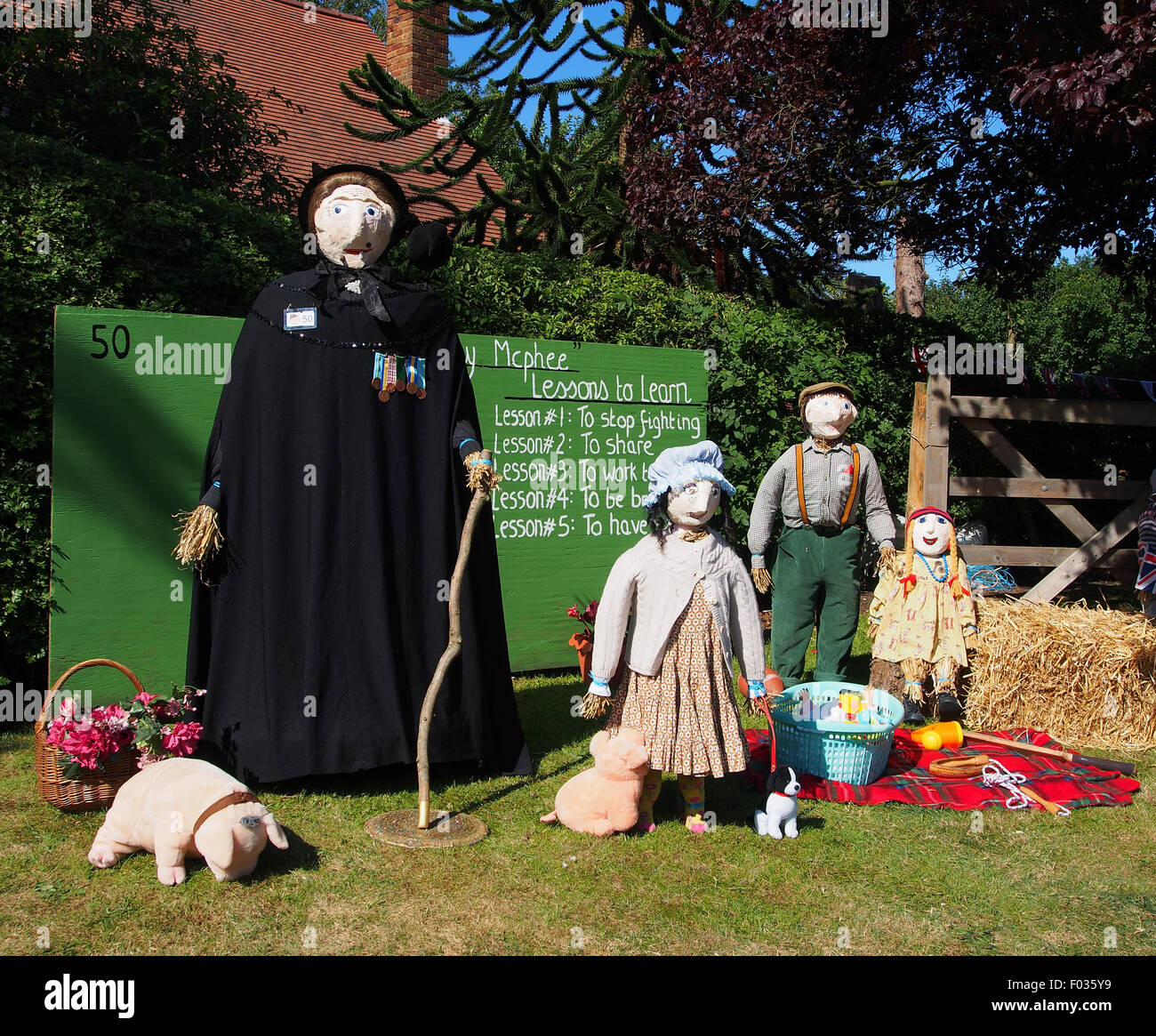 Characters at the 2015 Muston Scarecrow festival, held every July in ...