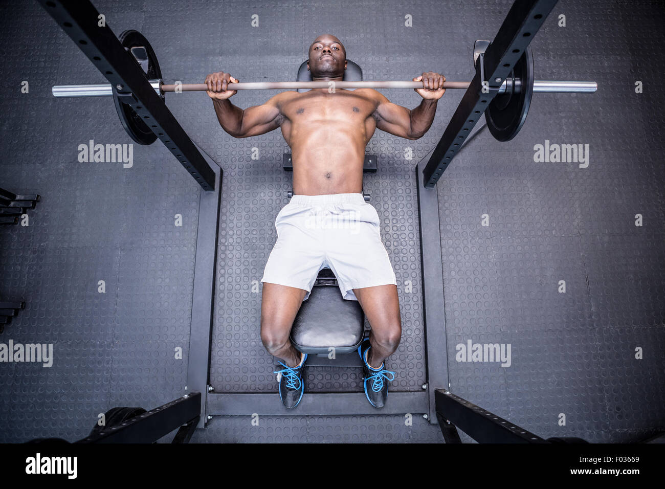 Young Bodybuilder doing weightlifting Stock Photo - Alamy