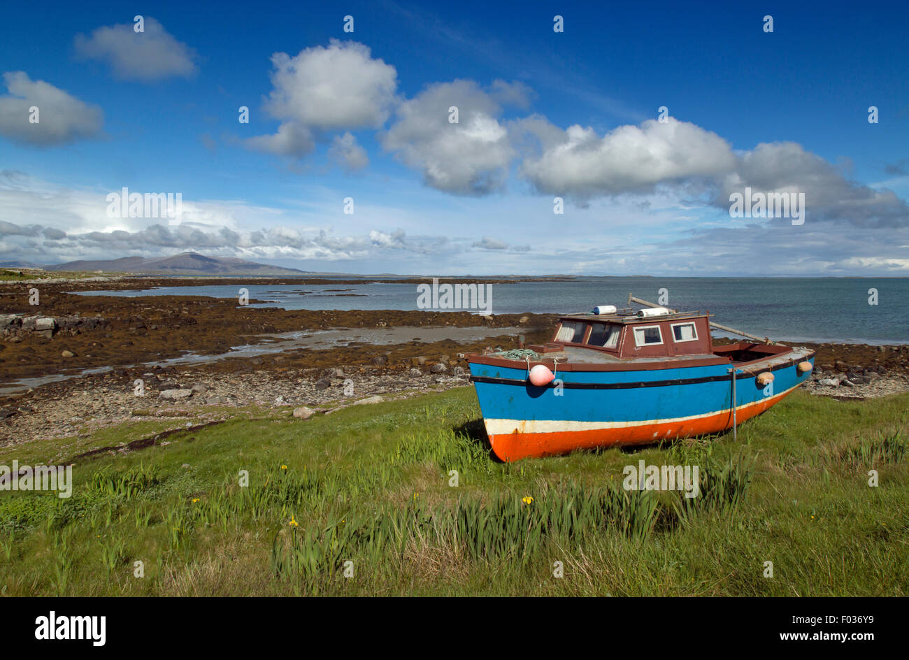 Old boat at Bays Loch Berneray Hebrides Stock Photo - Alamy