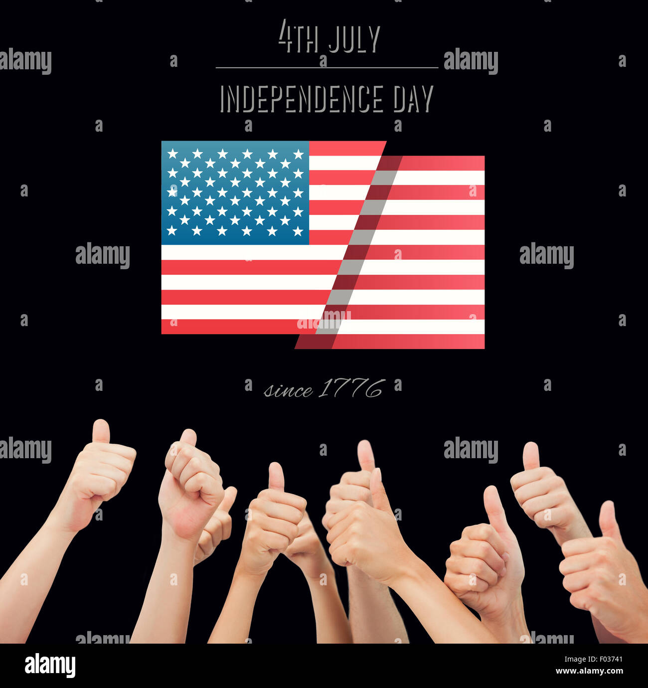 Composite image of group of hands giving thumbs up Stock Photo - Alamy