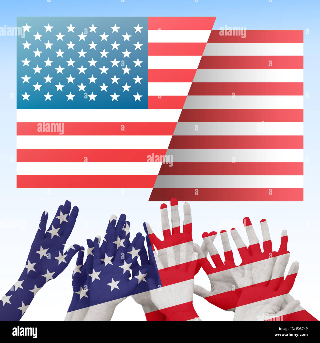Raising banner in victory hi-res stock photography and images - Alamy
