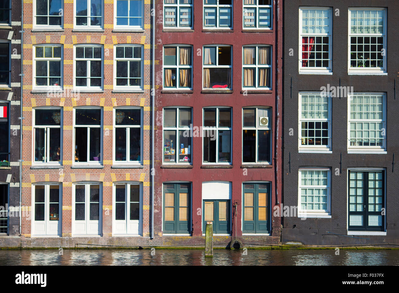 Traditional dutch medieval houses in Amsterdam capital of Netherlands ...