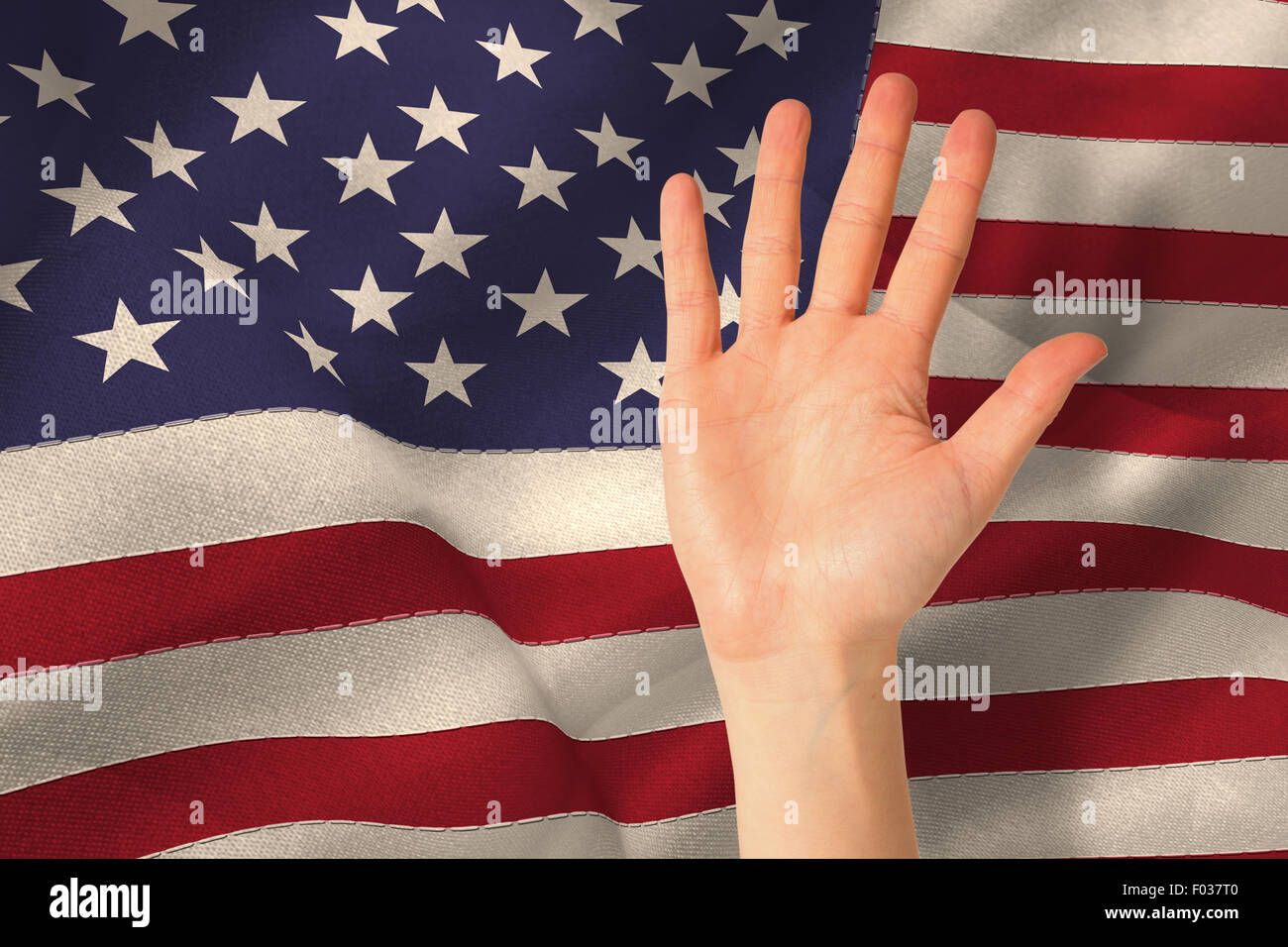 Composite image of hand with fingers spread out Stock Photo - Alamy