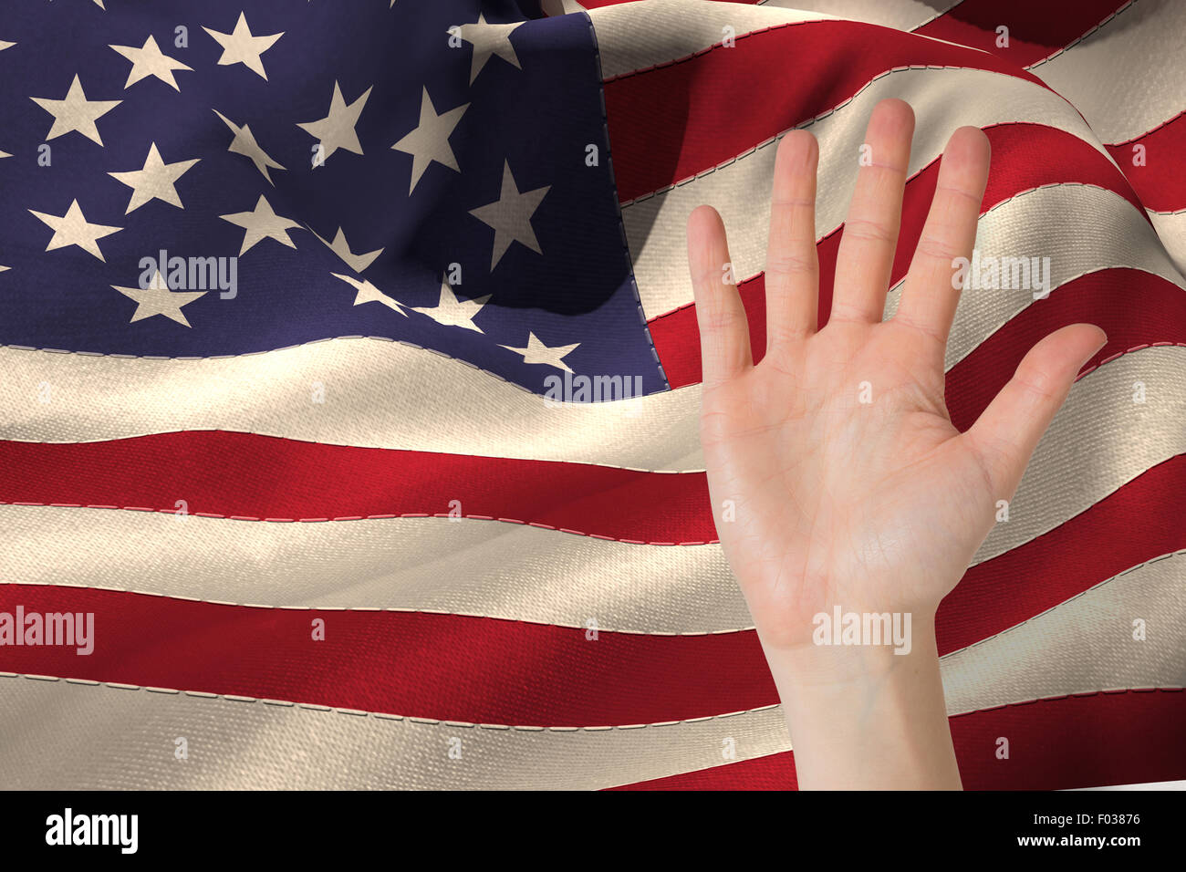 Composite image of hand with fingers spread out Stock Photo - Alamy