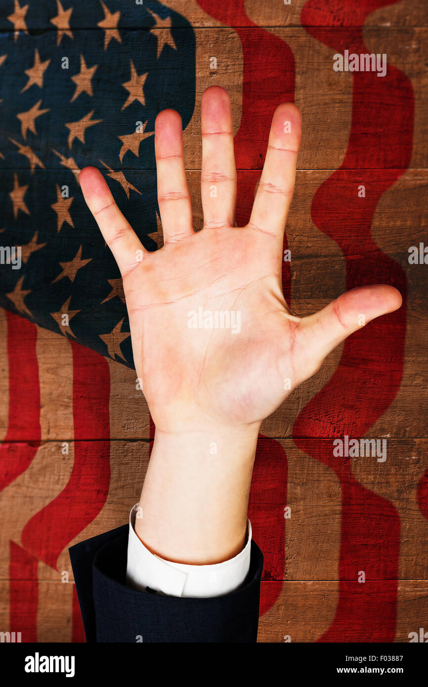 Composite image of hand with fingers spread out Stock Photo - Alamy