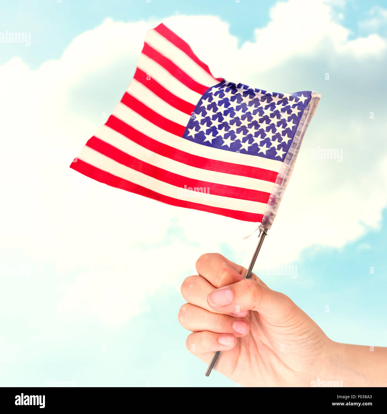 Hand waving american flag hi-res stock photography and images - Alamy