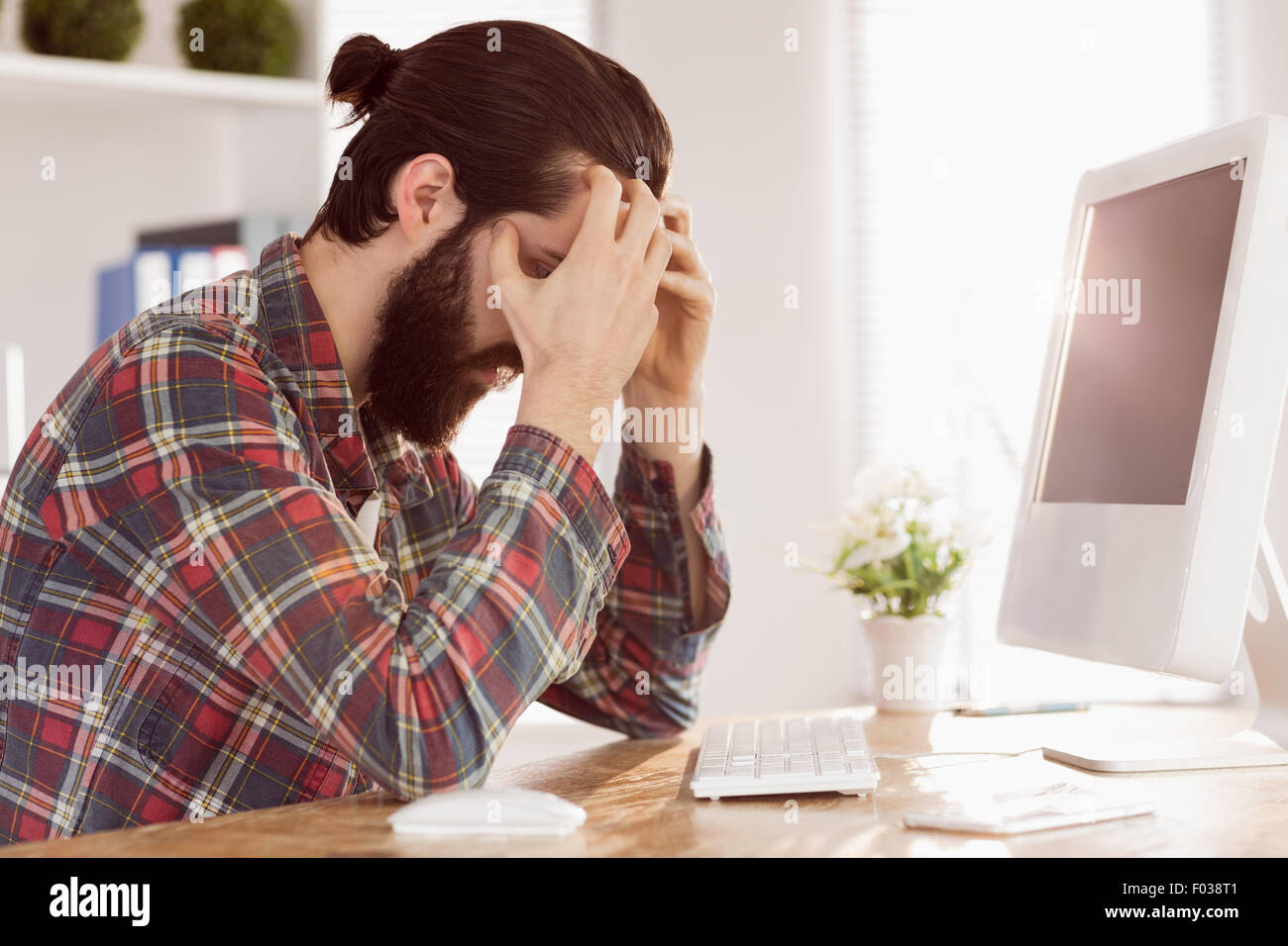 Male stressed desk hi-res stock photography and images - Alamy