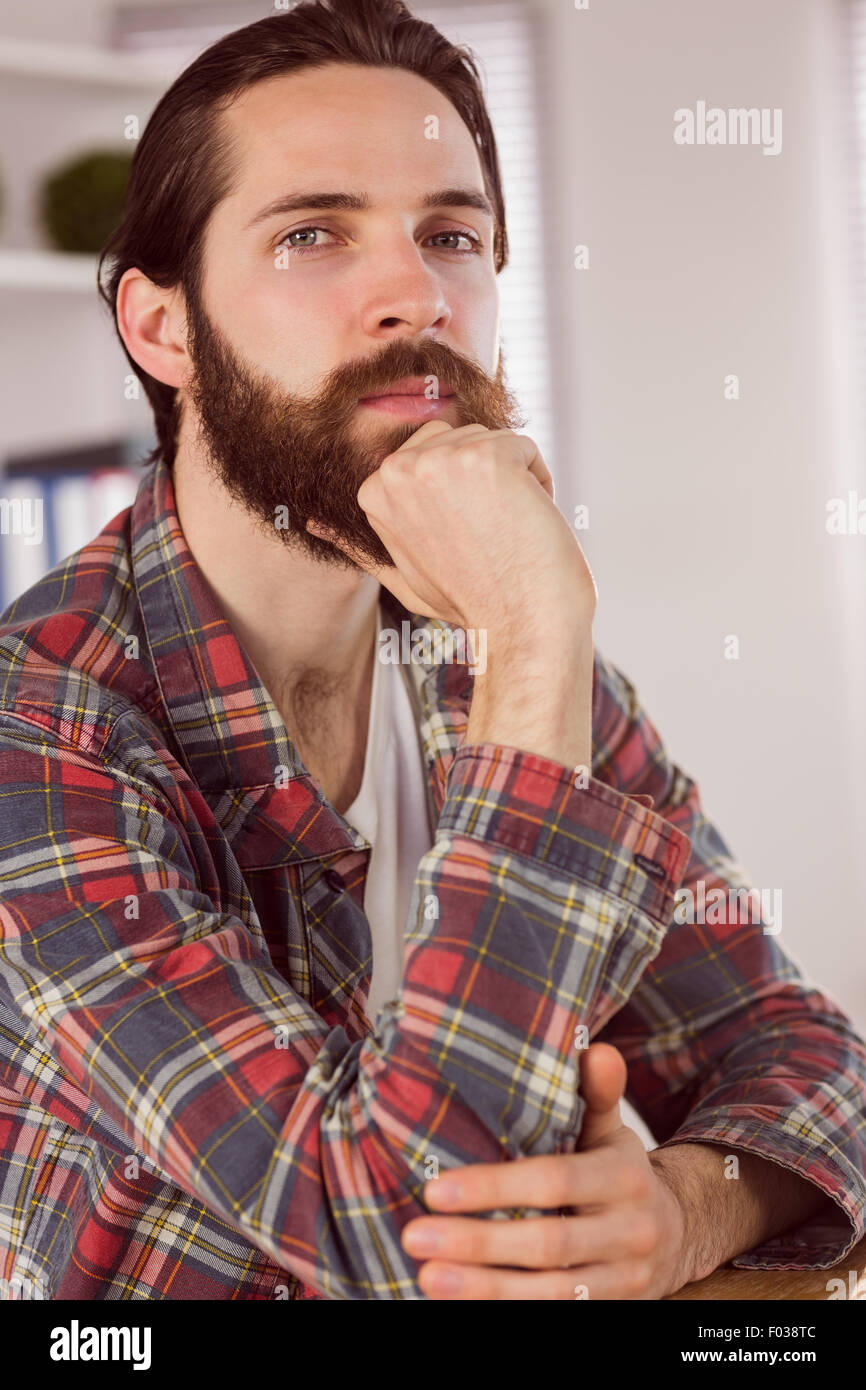 Man thinking at desk hi-res stock photography and images - Alamy