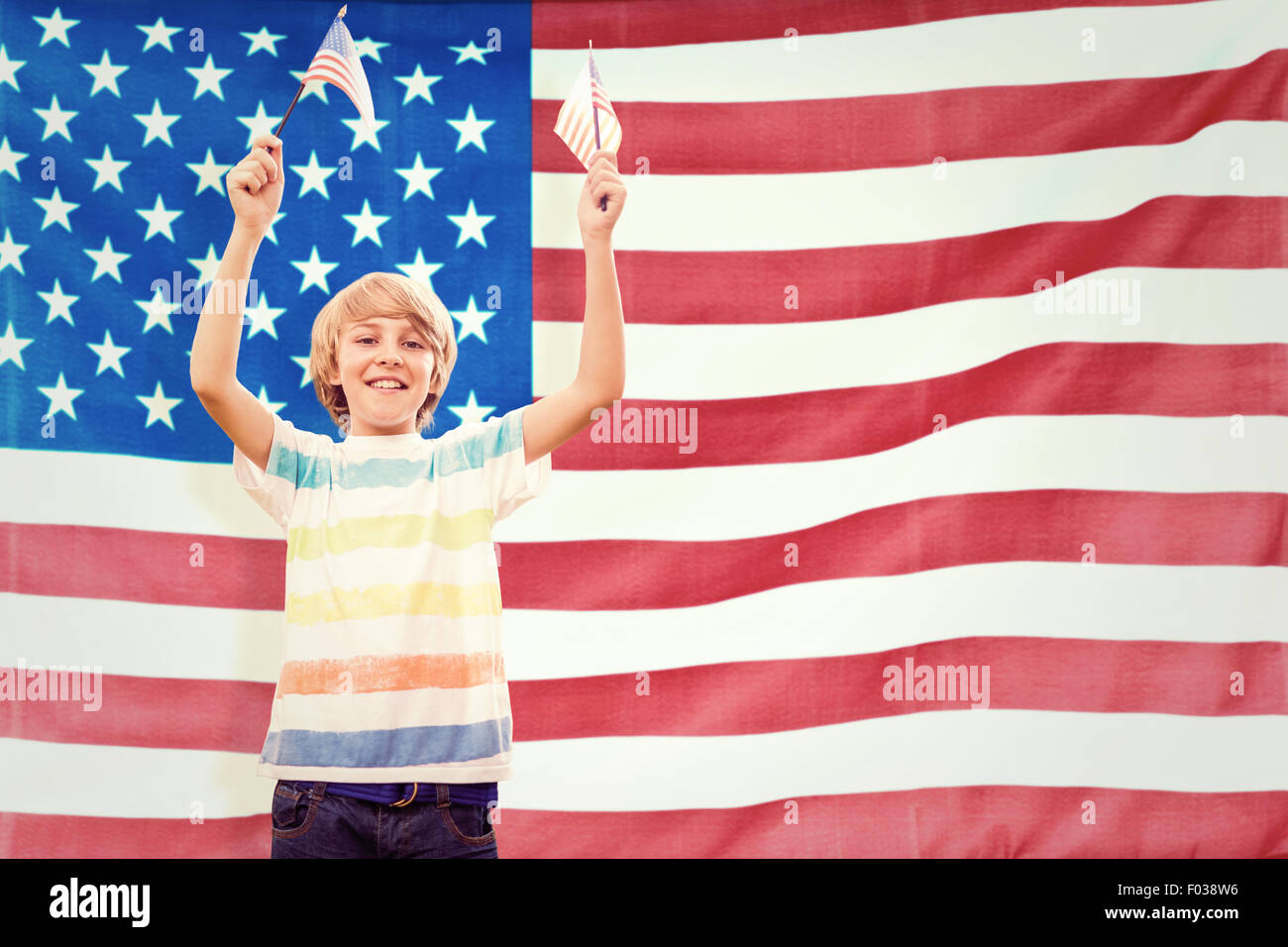 Boy with flag hi-res stock photography and images - Alamy