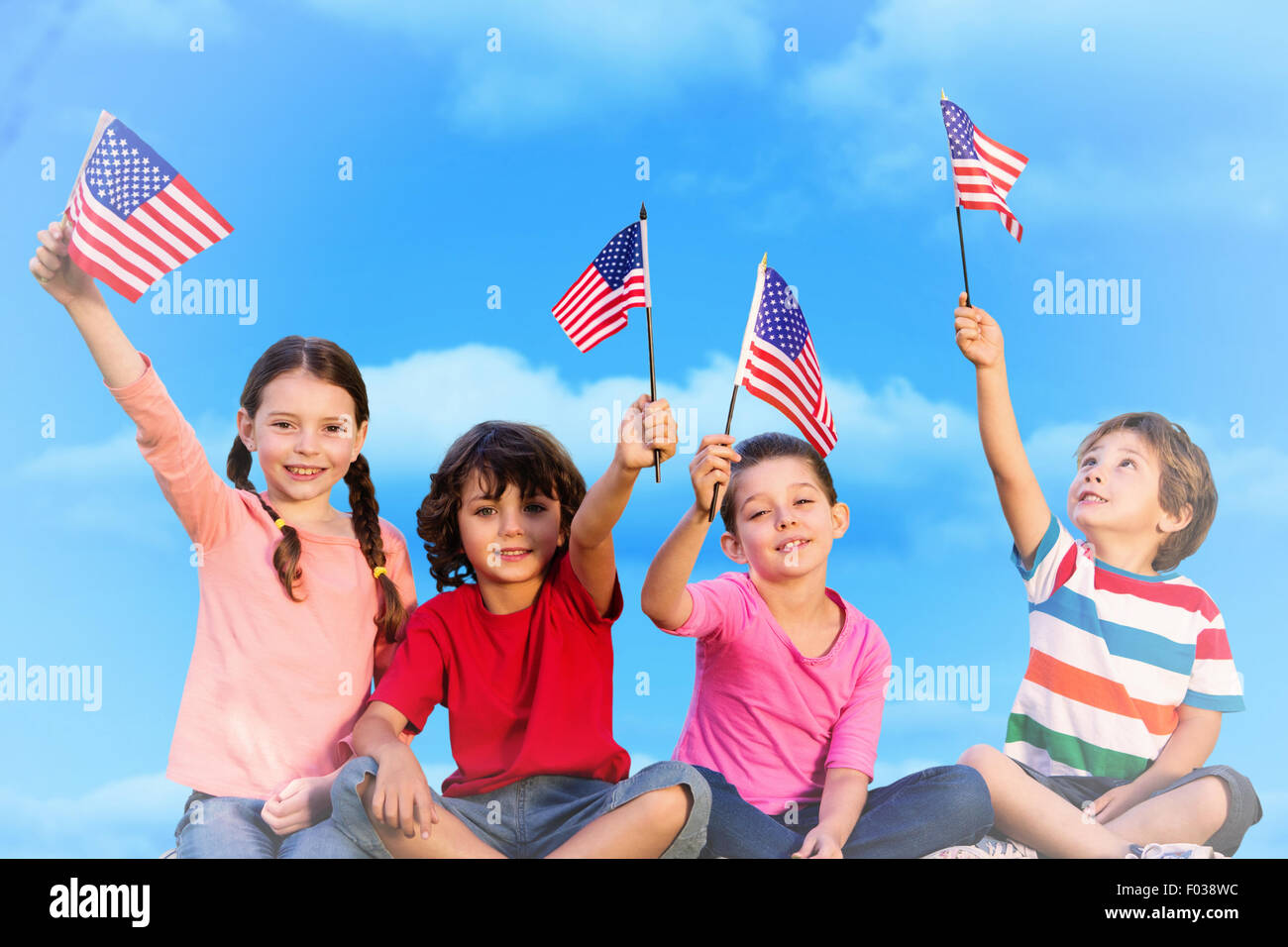 Children holding flags hi-res stock photography and images - Alamy