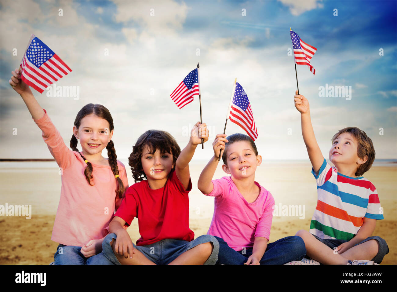 Children and flags hi-res stock photography and images - Alamy