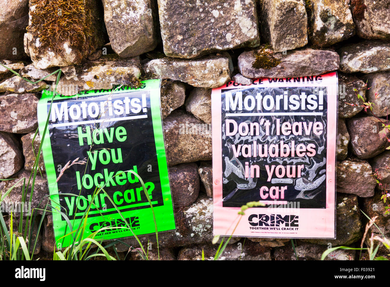 Motorists warning sign signs don't leave valuables in car crime thieves ...