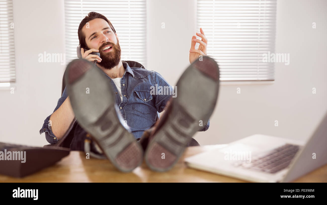 Businessman on call feet hi-res stock photography and images - Alamy