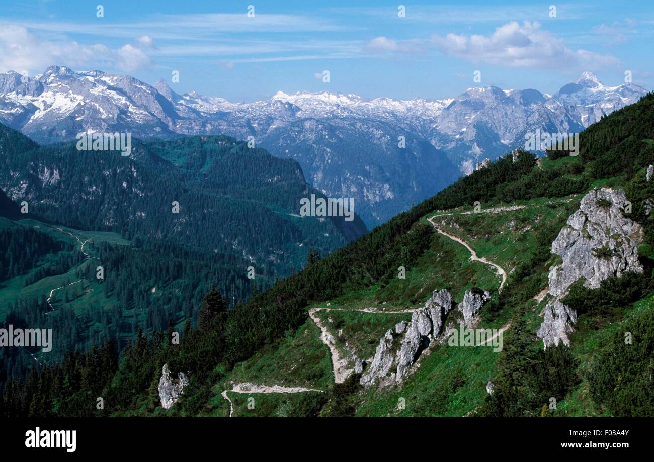 View from Mount Jenner (1874 meters), Berchtesgaden National Park ...