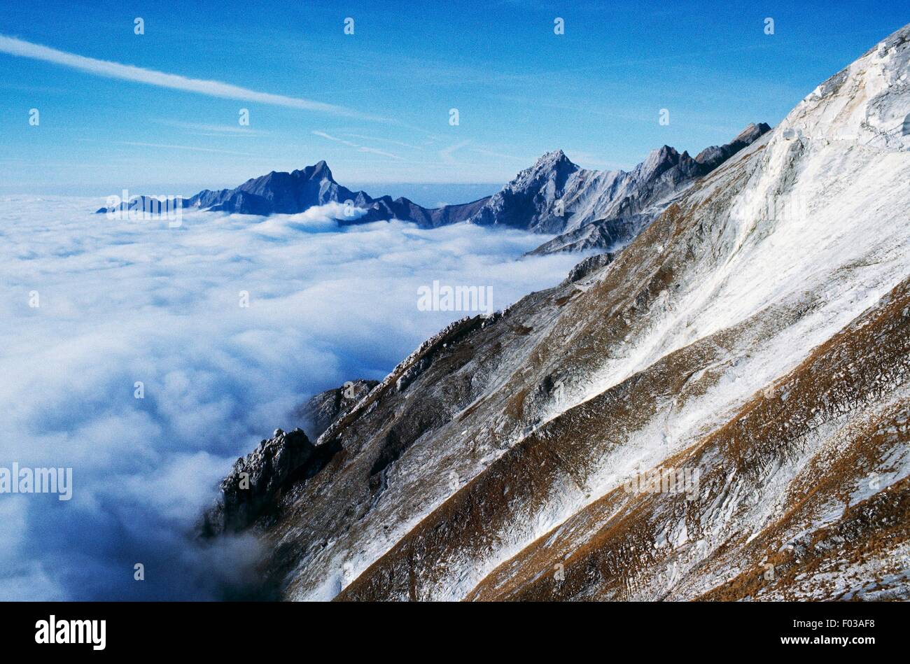 Northern slopes of the Apuan Alps, Apuan Alps Regional Park, Tuscany ...