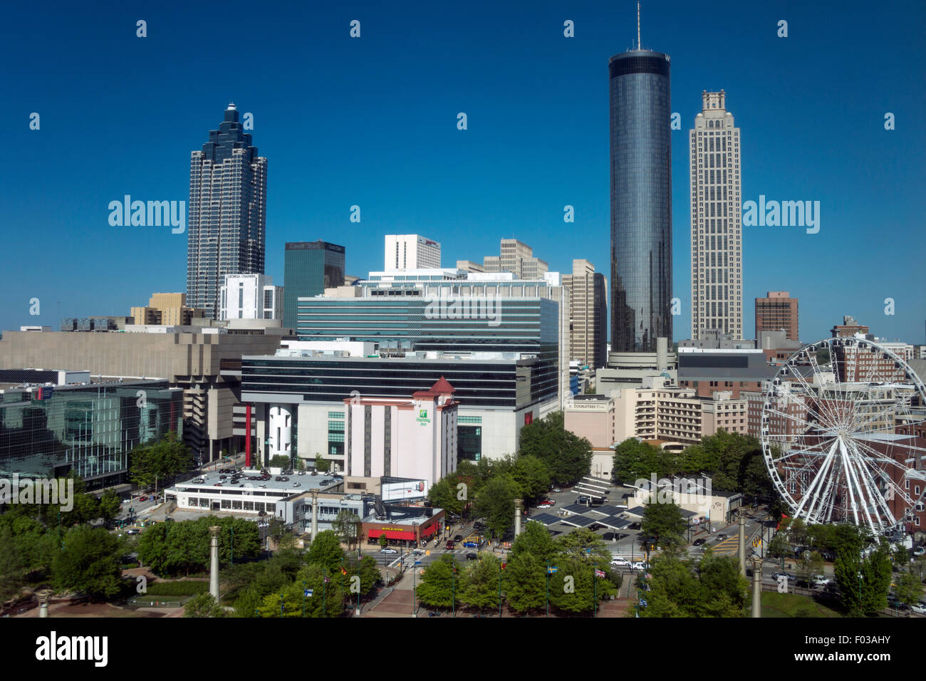SKYVIEW FERRIS WHEEL CENTENNIAL OLYMPIC PARK DOWNTOWN SKYLINE ATLANTA ...