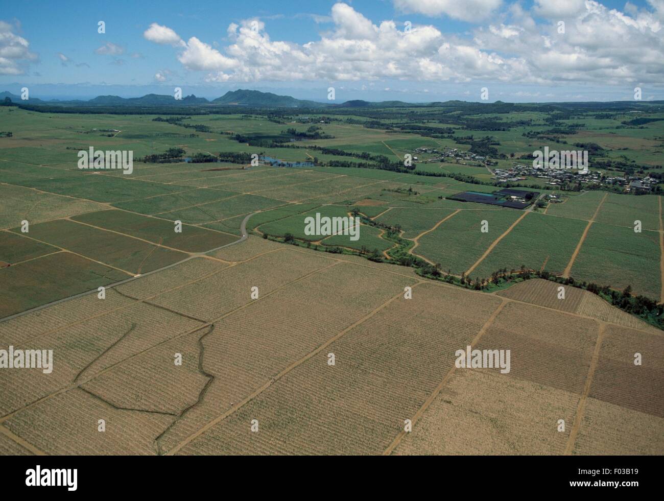 Aerial view of agricultural landscape in Mauritius Stock Photo - Alamy