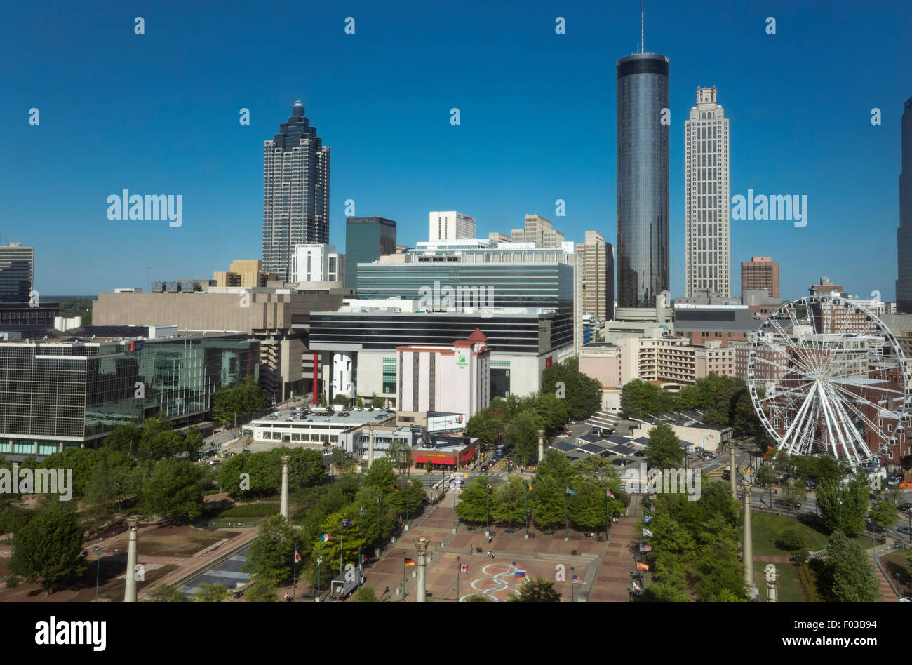 SKYVIEW FERRIS WHEEL CENTENNIAL OLYMPIC PARK DOWNTOWN SKYLINE ATLANTA ...