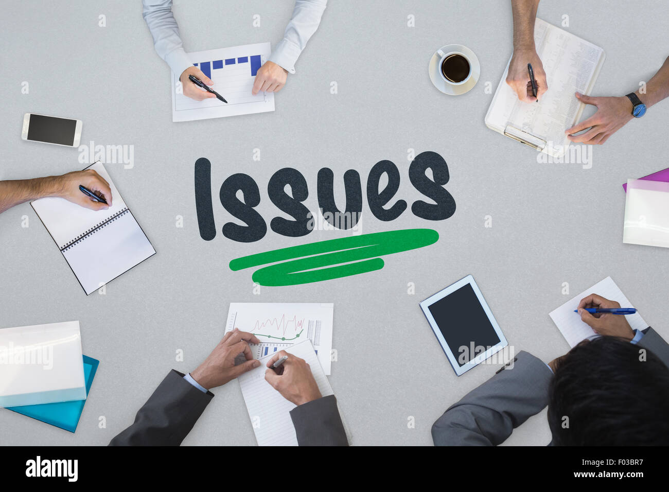 Issues against business meeting Stock Photo - Alamy
