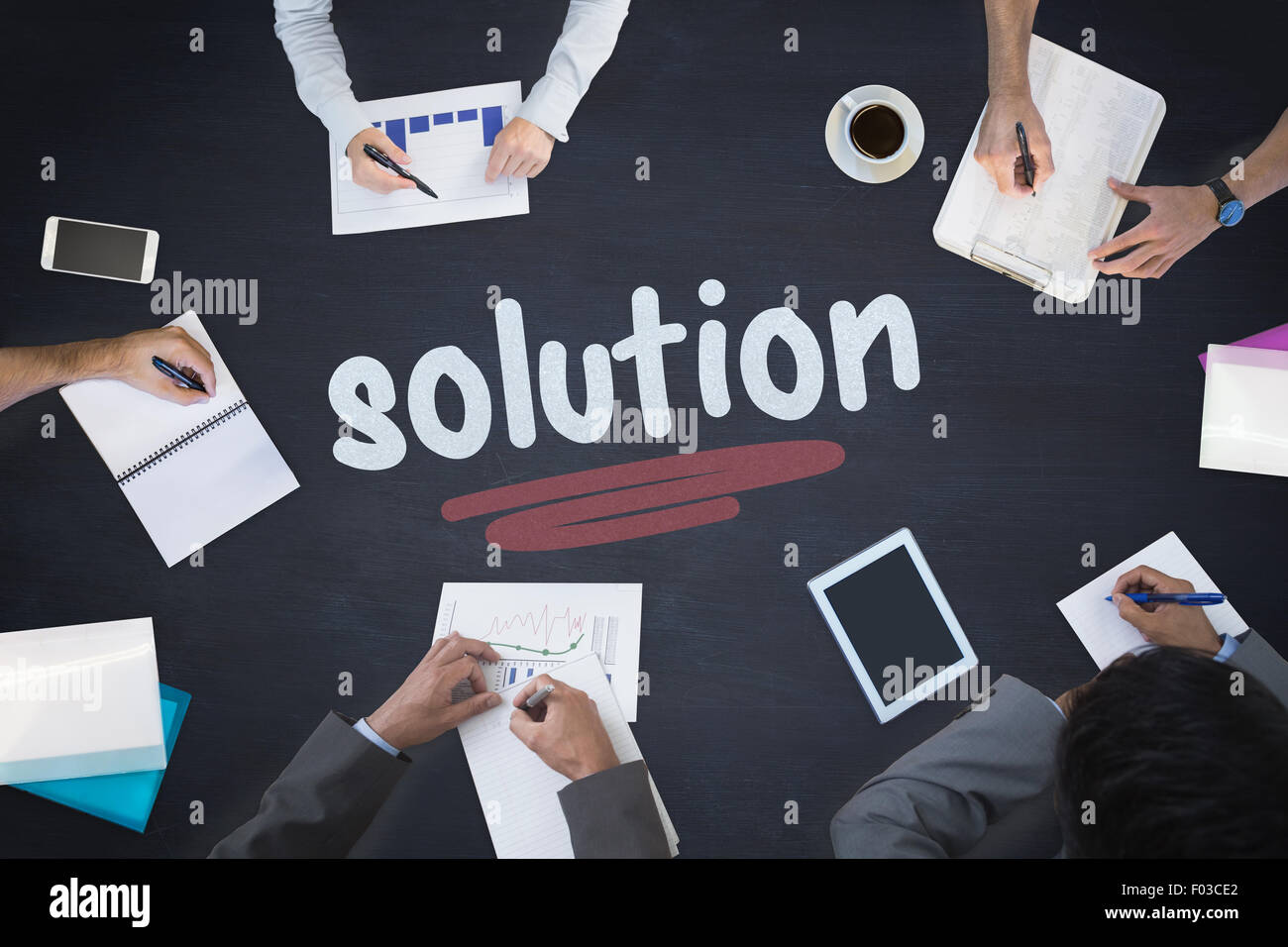 Solution against blackboard Stock Photo - Alamy