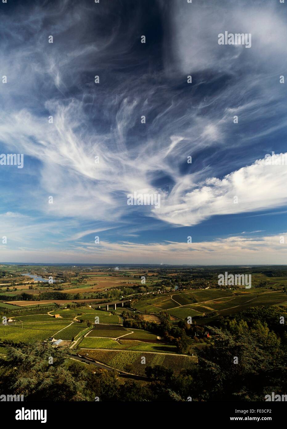 Agricultural landscape, wine region of Sancerre, Centre, France Stock ...