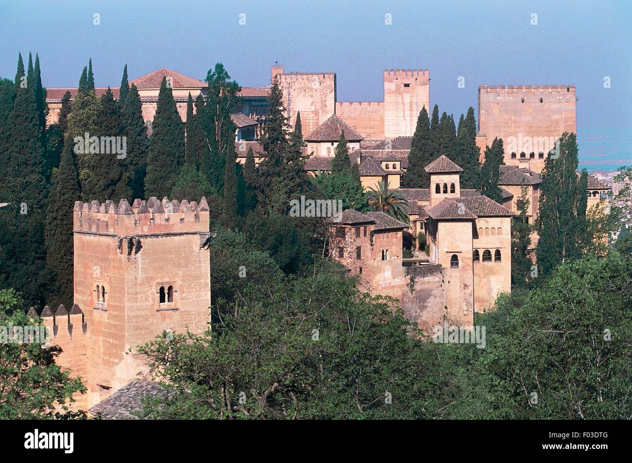 Aerial view of Alhambra of Granada (UNESCO World Heritage List, 1984 ...