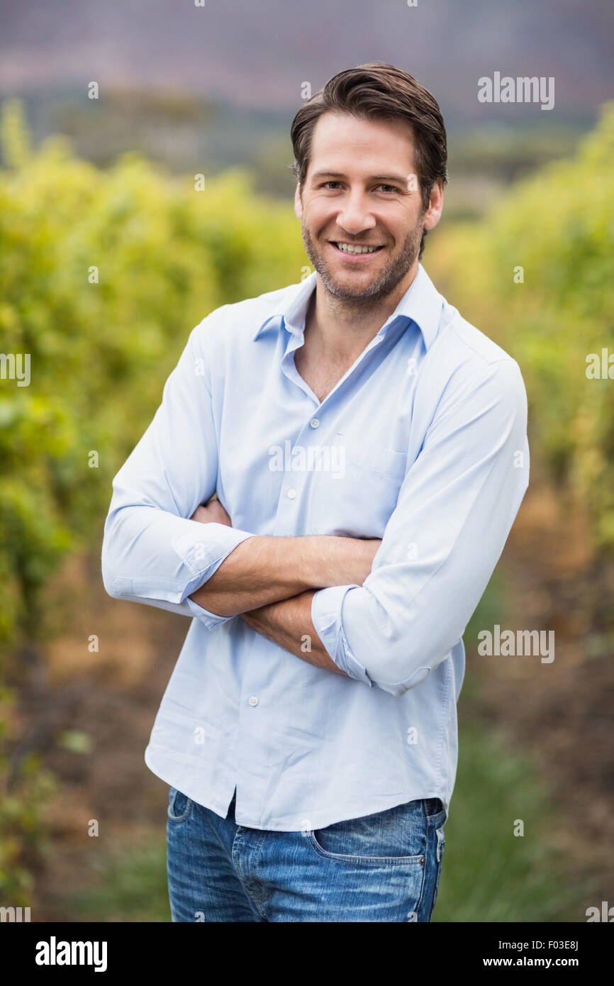 Happy vintner crossed arms hi-res stock photography and images - Alamy