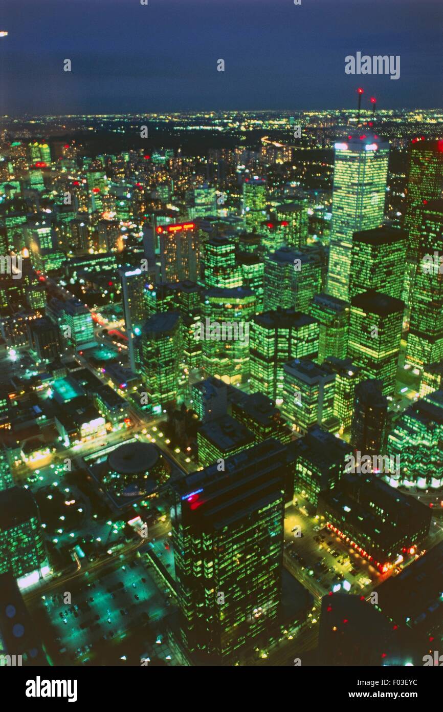 Aerial view of Toronto City at night - Ontario, Canada Stock Photo - Alamy