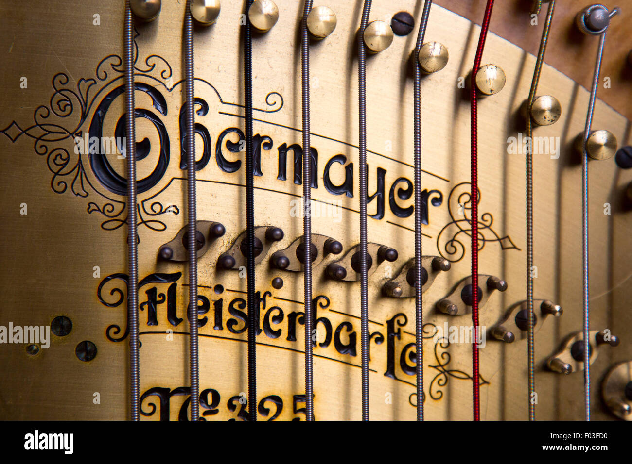 Detail of harp strings Stock Photo - Alamy