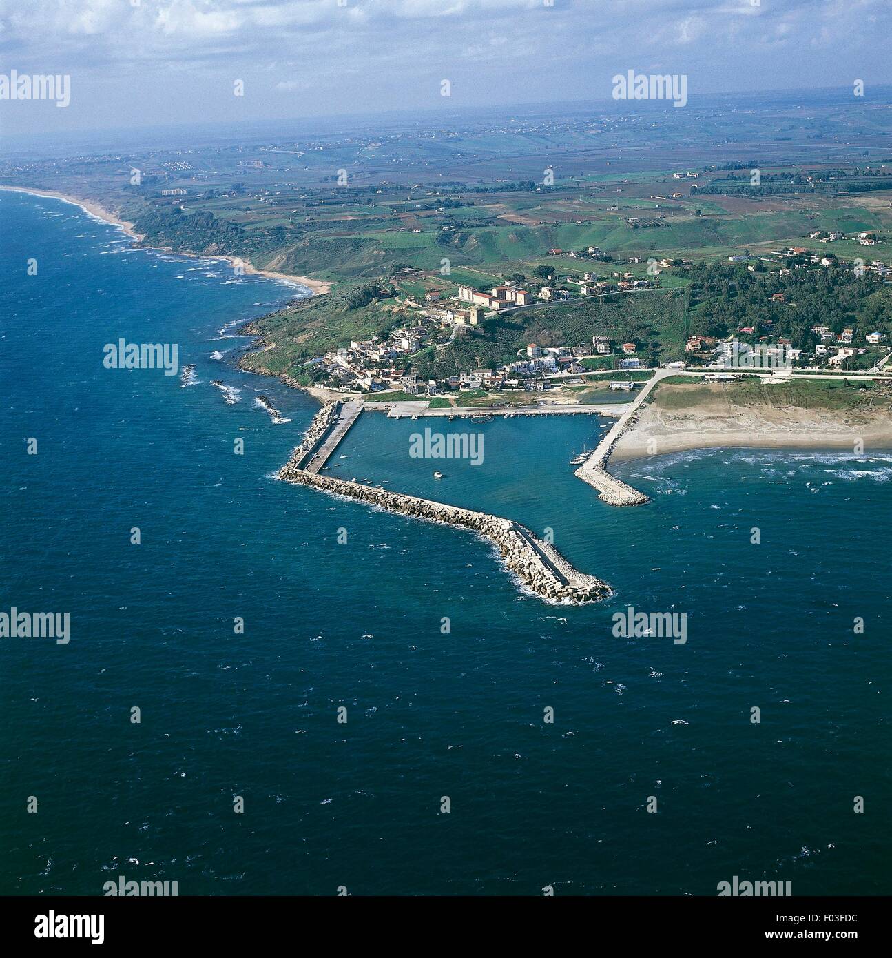 Aerial view of Porto Palo di Menfi - Province of Agrigento, Sicily ...