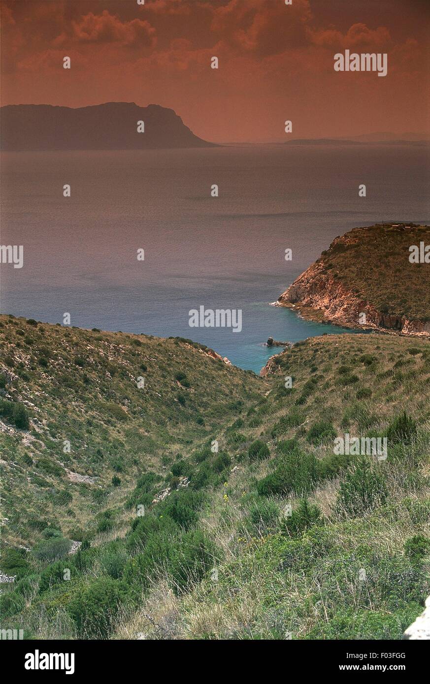 Italy - Sardinia Region - Island of Tavolara seen from Capo Figari ...