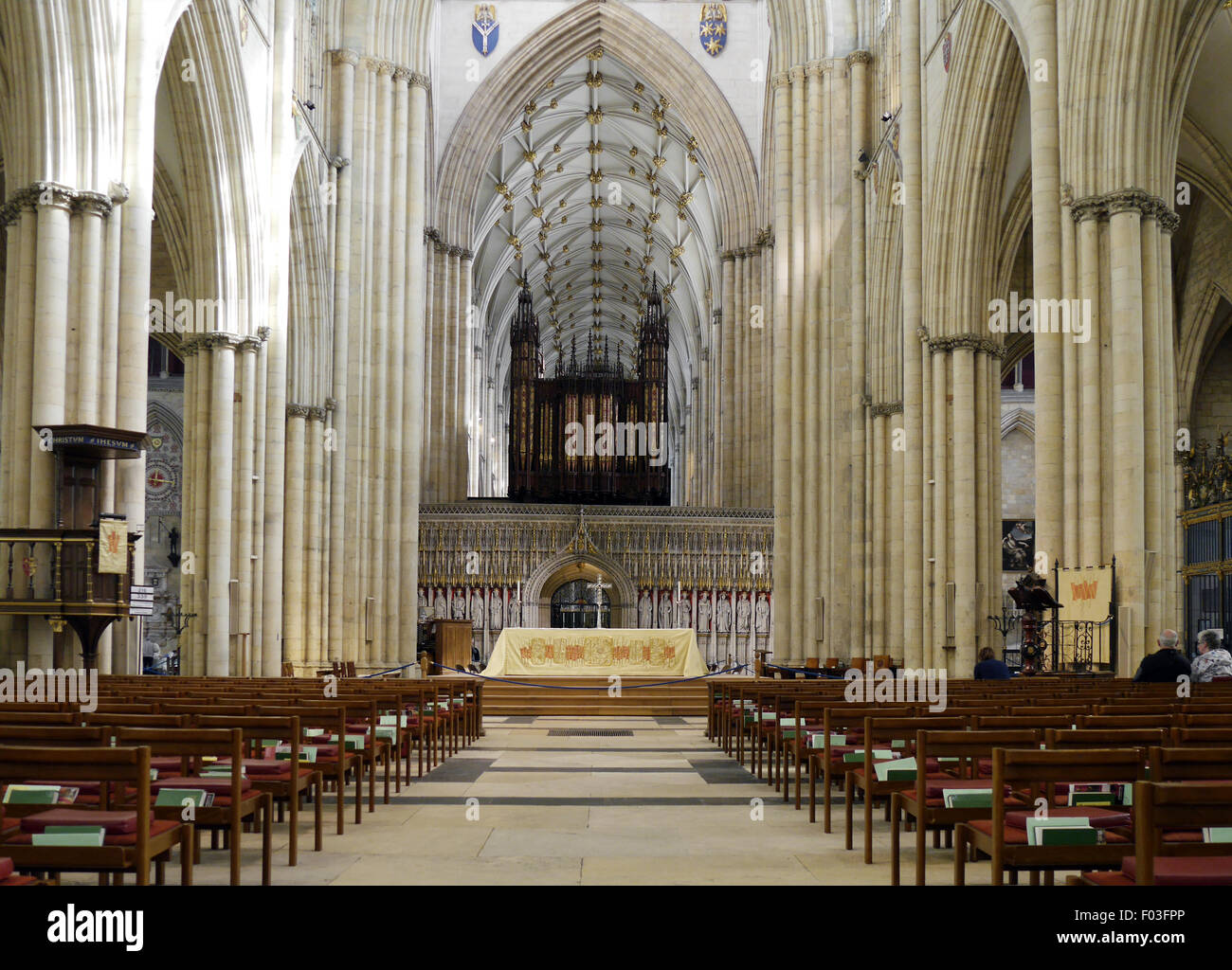 Inside view of York's gothic Minster Stock Photo - Alamy