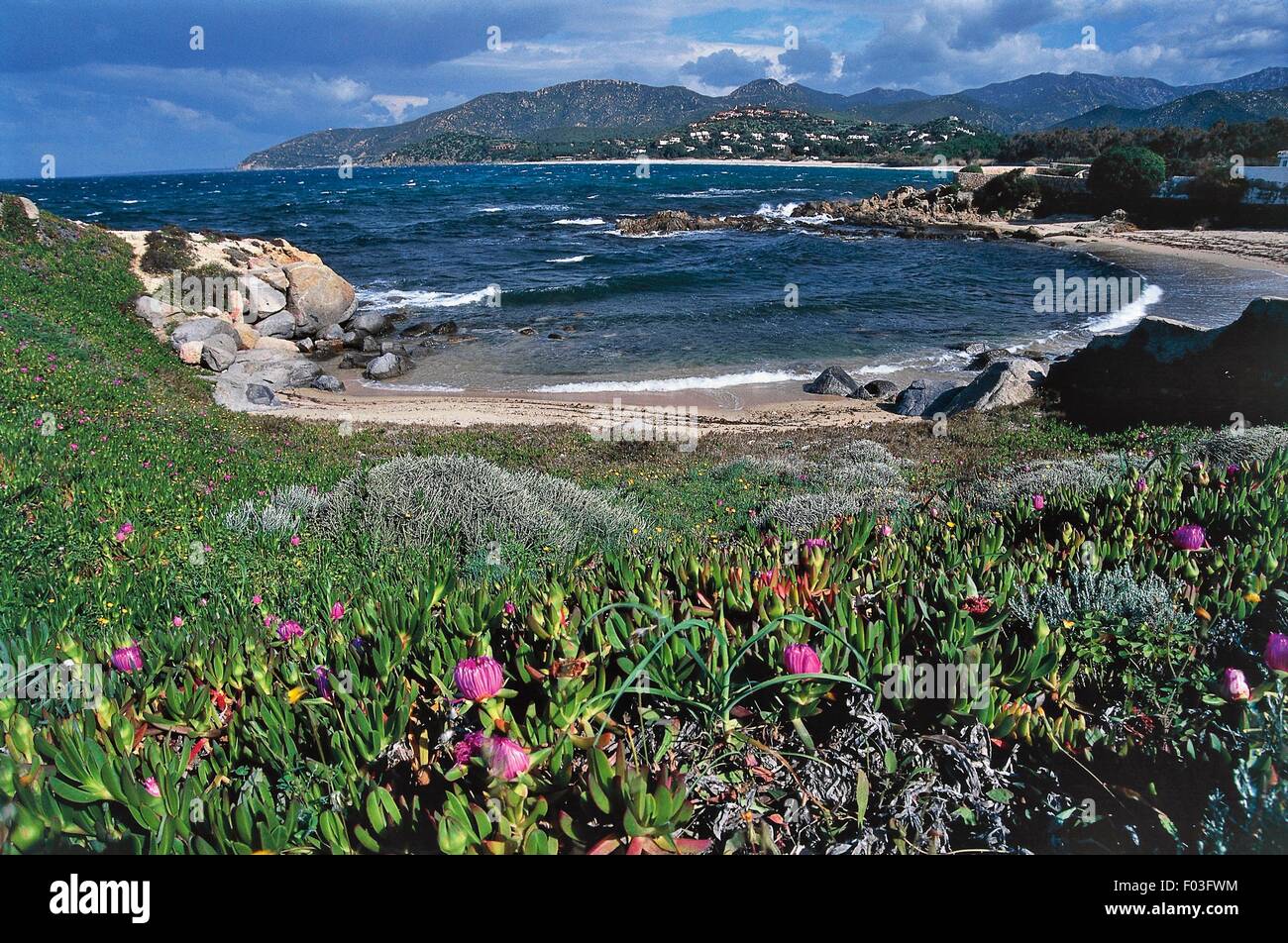 Baccu Mandara beach, Geremeas, Quartu Sant'Elena, Sardinia, Italy Stock ...