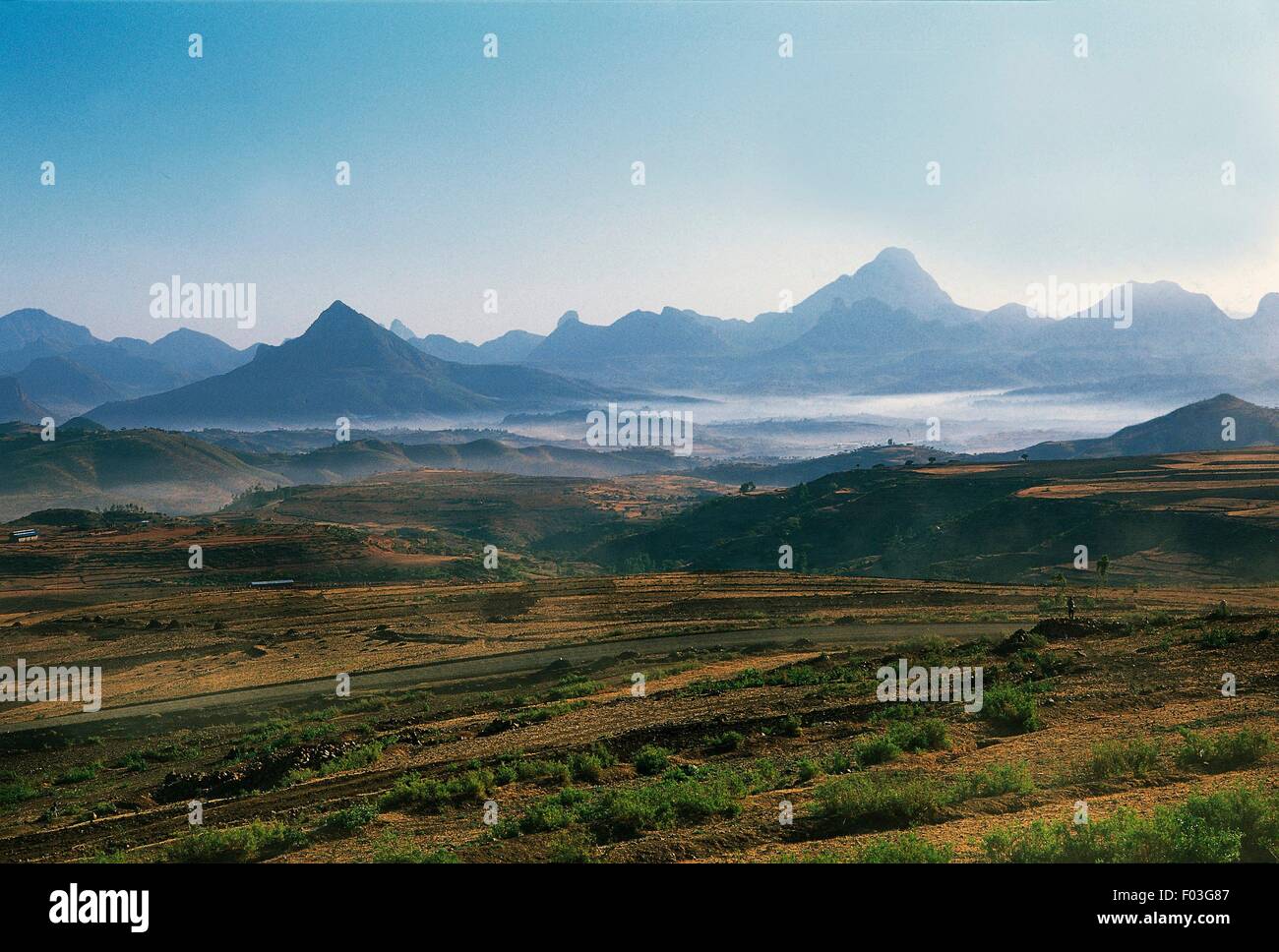 Scenery along the road between Adigrat and Adwa, Tigray, Ethiopia Stock ...
