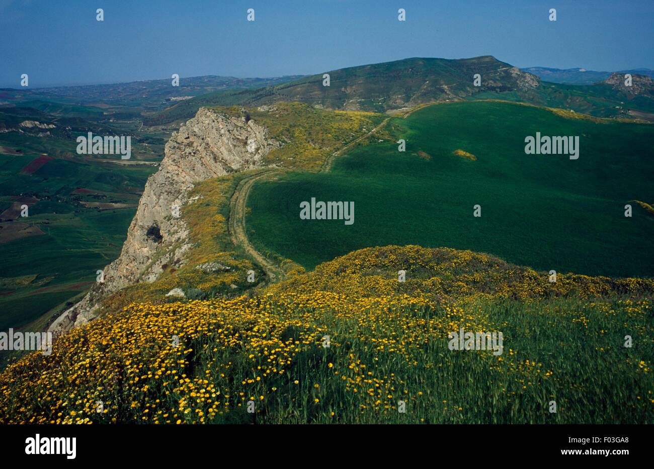 Summit plateau of the Rocca di Entella, Integral Nature Reserve Grotta ...