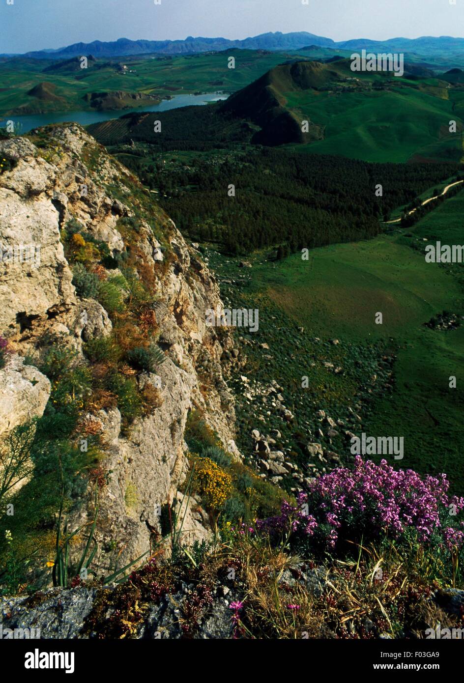 Eastern wall of the Rocca di Entella, Integral Nature Reserve Grotta of ...