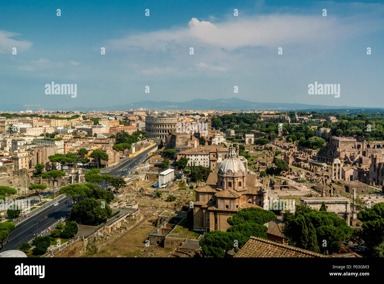 Rome skyline including the Colosseum. Italy Stock Photo - Alamy