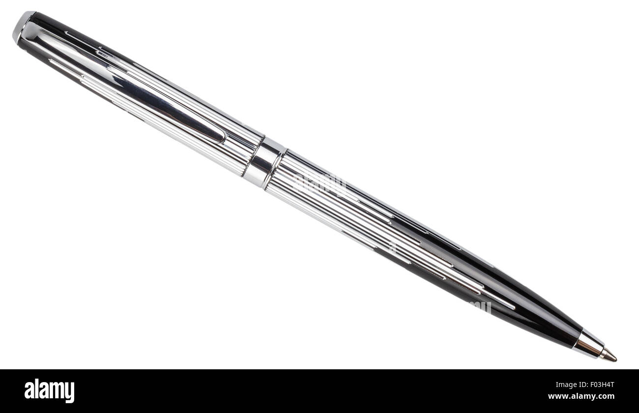 silver pen isolated on white background Stock Photo - Alamy
