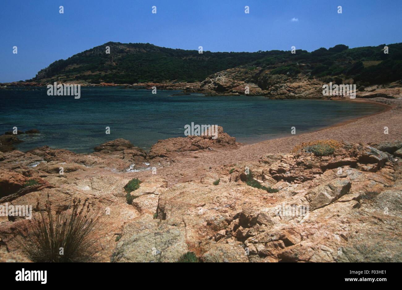 France, Corsica, Corse-du-Sud, Santa Manza's Bay Stock Photo - Alamy