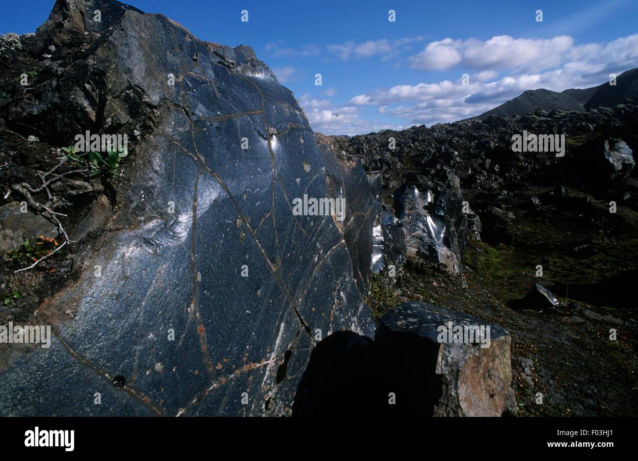 Iceland - Rangarvallasysla - Landmannalaugar, obsidian rocks Stock ... Iceland - Rangarvallasysla - Landmannalaugar, obsidian rocks Stock ...