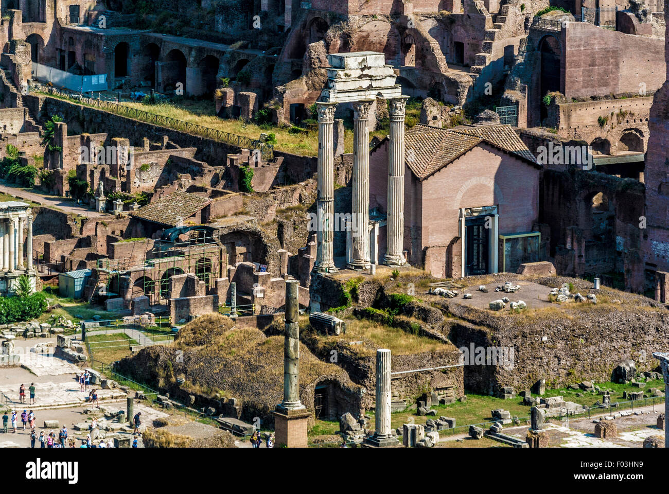 Three Pillars of the Temple of Castor and Pollux in the Roman Forum ...
