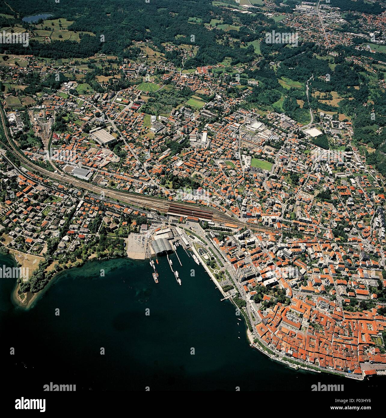 Aerial view arona on lake maggiore hi-res stock photography and images ...
