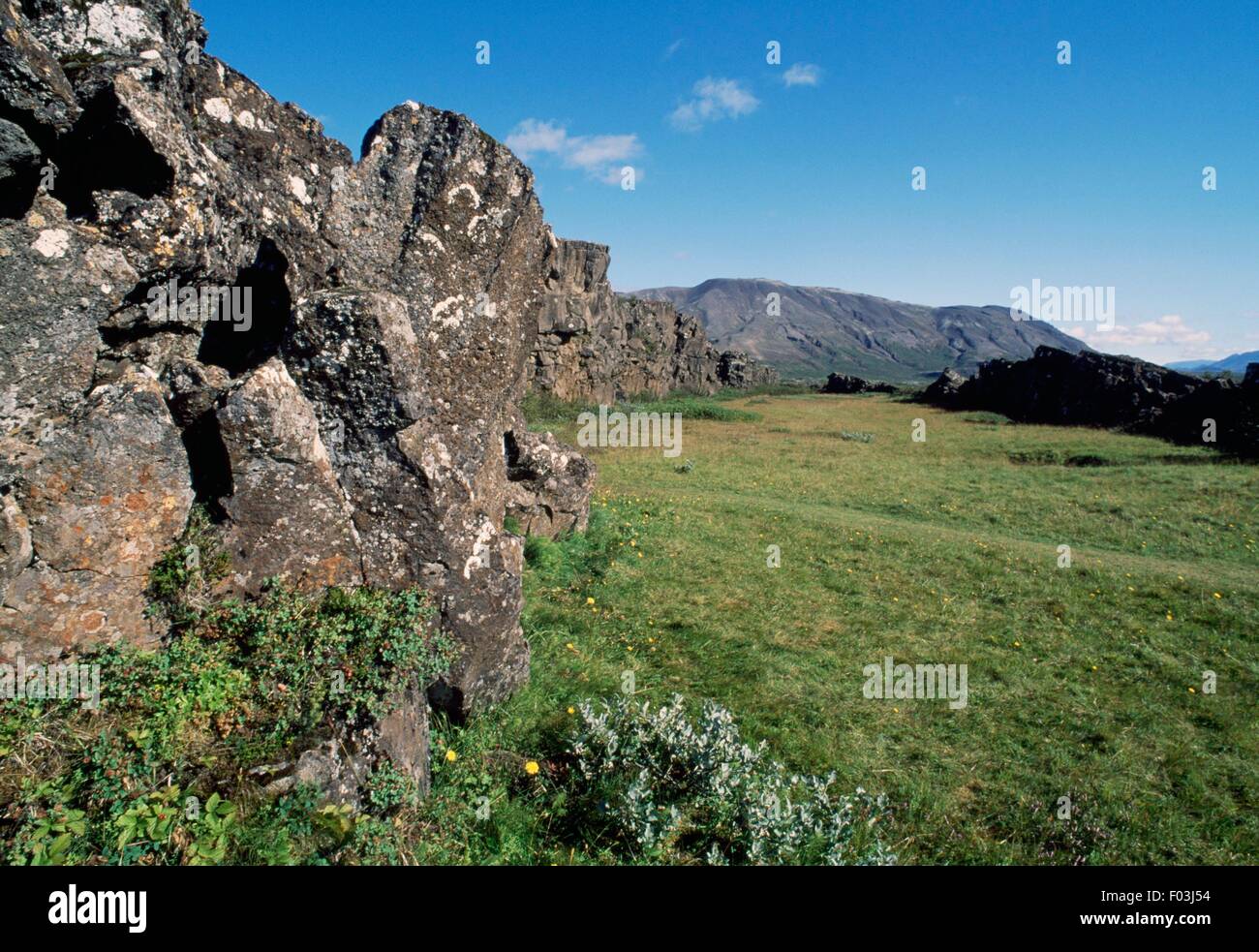 The Almannagja fault, Thingvellir national park (UNESCO World Heritage ...
