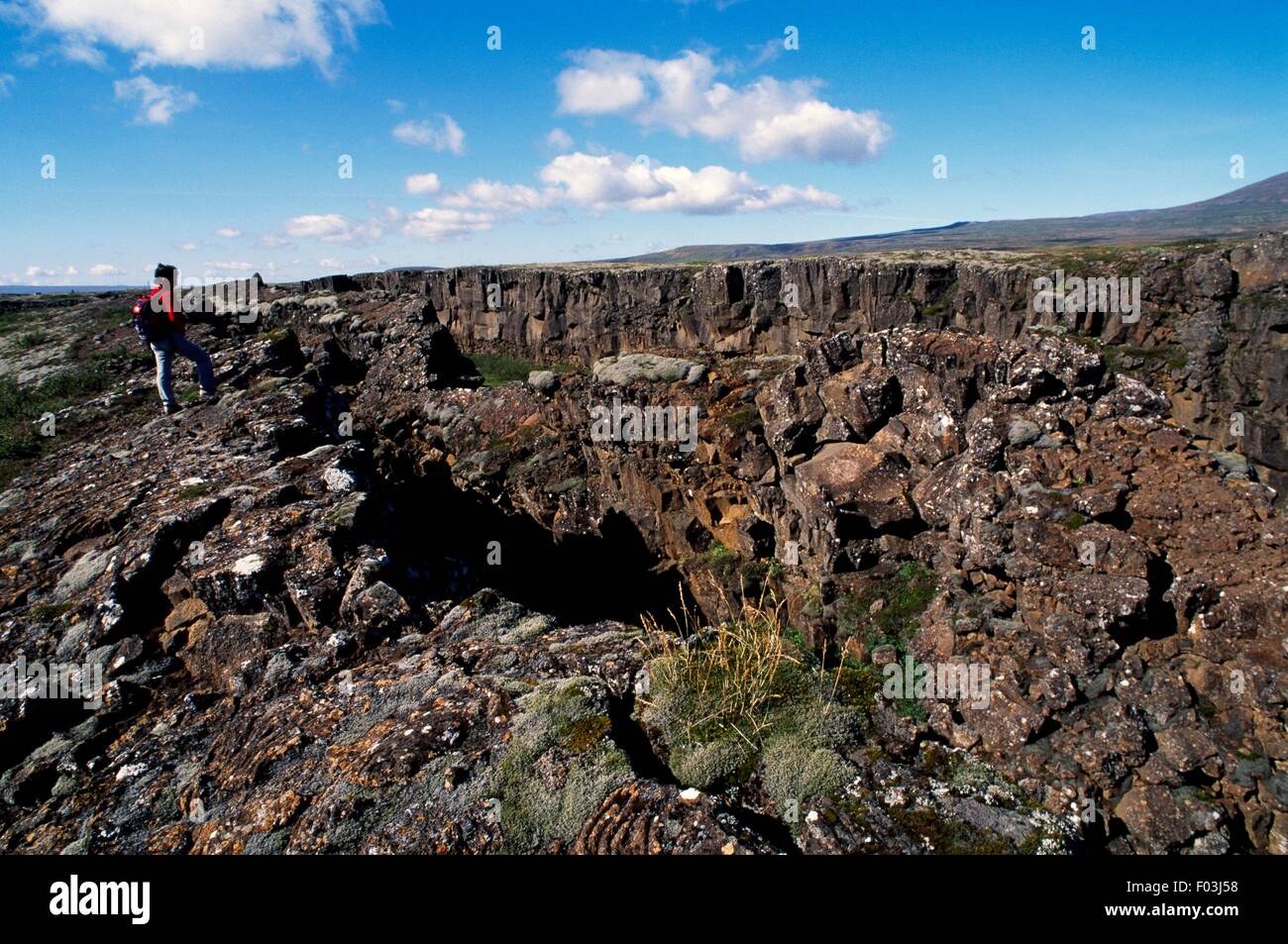 Almannagja Fault, Arnessysla, Thingvellir, Iceland Stock Photo - Alamy